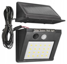 Illumaxx | LED Solární nástěnné svítidlo se senzorem a externím panelem LED/0,55W/3,7V IP65 | OS0014