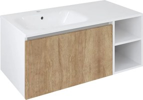 Sapho Lorea koupelnová skříňka pod umyvadlo 100 x 46 x 51,5 cm (70+30Pcm) levá dub alabama/bílá mat LE070-2231-L-12