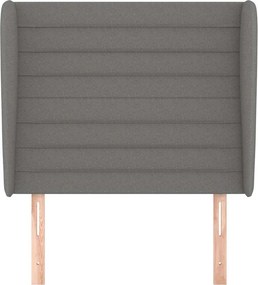 Čelo postele typu ušák tmavě šedé 103x23x118/128 cm textil 3118087