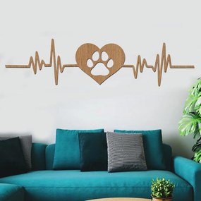 dřevo života Dřevná dekorace na zeď Láska k psům Zvolte rozměr (cm): 40x10, Zvolte barvu dekoru: Horský dub