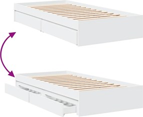 Rám postele se zásuvkami bílý 90 x 200 cm kompozitní dřevo 3280678