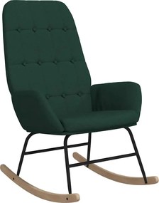Houpací křeslo tmavě zelené textil 341258