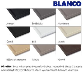 Blanco Zia 9, silgranitový dřez 860x500x190 mm, 2-komorový, černá, BLA-526029