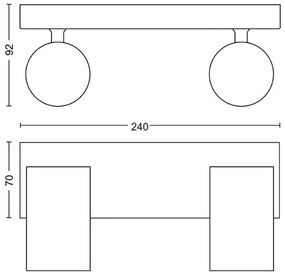 Philips - Bodové svítidlo KOSIPO 2xGU10/5,5W/230V bílá