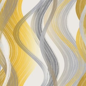Forbyt, Závěs dekorační nebo látka, OXY Vlny, žluté, 150 cm 150 cm