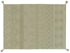 Lorena Canals koberec 140 x 200 kmenový vzor, olivový - Re-Edition