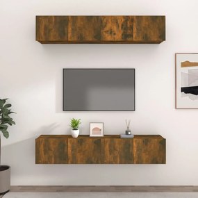 TV skříňky 4 ks kouřový dub 80 x 30 x 30 cm kompozitní dřevo 3114187