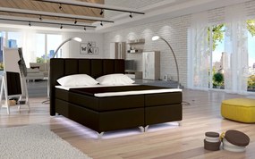 Kontinentální postel Boxspring BRAZIL hnědá ekokůže 180x200cm
