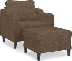Křeslo s podnožkou hnědé 60 cm textil 3201130