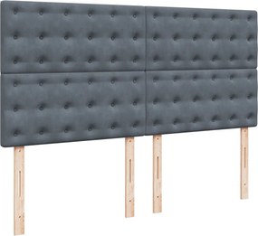 Box spring postel s matrací tmavě šedá 180x200 cm samet 3293291