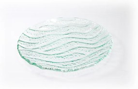 BDK-GLASS Kulaté skleněné talíře NATURE SEA Průměr: 28cm
