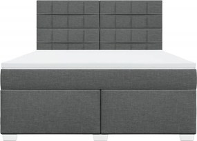 Box spring postel s matrací tmavě šedá 180x200 cm textil 3290568