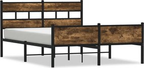 Kovový rám postele bez matrace kouřový dub 160 x 200 cm 3308490