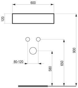 HOPA Umyvadlo OBLIQUE 60 × 39 × 12 cm - na desku OLKLT2243B