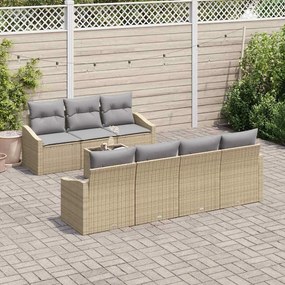 Set pohovek 8 ks Beige a šedá polyratan 3355299