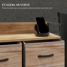 HOMCOM 7 zásuvkový textilní botník - Černý ocelový rám - 98 x 29 x 85 cm, Ložnice, Předsíň, Obývací pokoj, Černý a přírodní