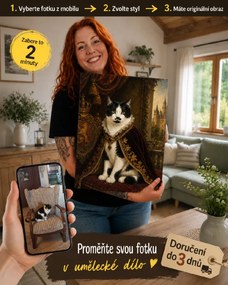 Foto obraz z vlastní fotky na plátno – Královský historický portrét mazlíčka z fotky