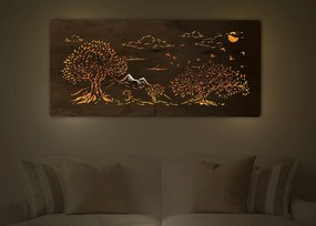 Li-Go "Čtyři duby" světelný obraz 230V 130x60cm provedení povrchu: bříza