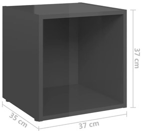 vidaXL Marketos 6dílný set TV skříněk šedý s vysokým leskem kompozitní dřevo