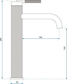 Rea Argon, vysoká umyvadlová baterie h-295, broušená ocel, REA-B6450