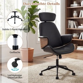 Costway Ergonomická kancelářská židle se zakřivenými područkami a opěradlem