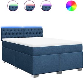 Box spring postel s matrací modrá 140x190 cm textil 3288196
