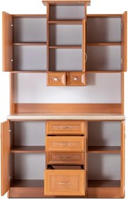 Kredenc II Ramiak 120 s osvětlením, olše (sklo oblouček , u10 satyna, marmur lux)