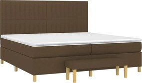 Box spring postel s matrací tmavě hnědá 200x200 cm textil 3137344