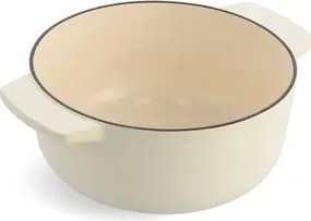 KitchenAid Litinový kastrol s poklicí krémová 22 cm / 3,3 l / litina /
