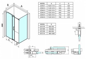 Gelco Dragon obdélníkový sprchový kout 1600x800mm L/P varianta GD4616GD7280