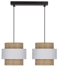 Závěsné svítidlo s ratanovým stínidlem v bílo-přírodní barvě ø 20 cm Rattan – Candellux Lighting