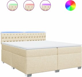 Box spring postel s matrací krémová 200x200 cm textil 3288307