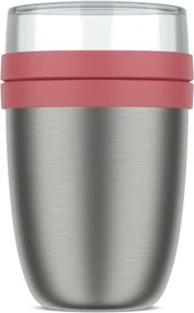 Světle červená/ve stříbrné barvě termoska na jídlo z nerezové oceli 500 ml Ellipse – Mepal