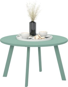 Outsunny Malý kulatý konferenční stolek, boční stolek s protiskluzovými podložkami, kovový rám, pro zahradu, balkon, terasu, obývací pokoj, Ø 70 x 42