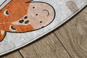 Dětský koberec protiskluzový BAMBINO 61570 krémový / zelený kruh
