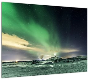 Skleněný obraz polární záře (70x50 cm)