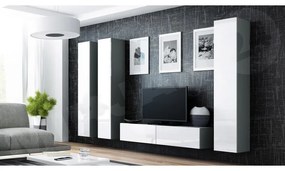 Obývací stěna Zigo XIV, Barva: černý / černý lesk