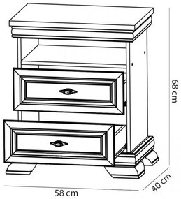KORA a | noční stolek KSN | 58 cm | andersen