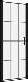 vidaXL Sprchové dveře tvrzené sklo 91 x 195 cm černé [148888]