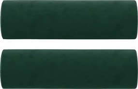 2místná pohovka s polštáři tmavě zelená 140 cm samet 3200883