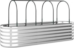 Outsunny Velký venkovní květináč se skleníkovým krytem a sítí, otevřené dno pro dvůr/terasu, 200x60x103 cm, stříbrná