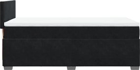 Box spring postel s matrací černá 100x200 cm samet 3288530