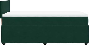 Box spring postel s matrací tmavě zelená 100x200 cm samet 3289959