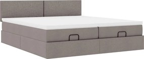 Osmanský rám postele s matracíes taupe 200x200cm textil 3311984