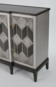 Komoda Stilig ST504 152 cm z masivu šedá/zlatá