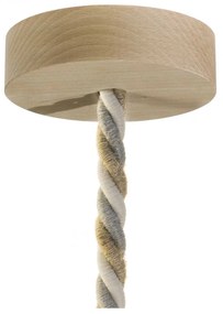 creative cables Závěsná lampa s XL námořnickým kabelem a dřevěnými detaily Barva: Neutrální-Cls06