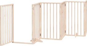 Zábrana pro psy s dvířky skládací 12 panelů 600 cm topol 3155533