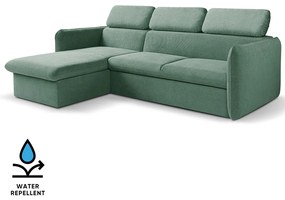 Malá sedací souprava SLIM | 179x235 cm | LEVÁ | 37 zelenomodrá | rozkládací + úložný prostor