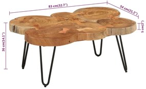 Konferenční stolek 36 cm 6 dřevěných koláčů masivní akácie - Default Title