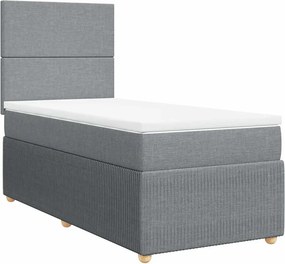 Box spring postel s matrací světle šedá 80 x 200 cm textil 3291876